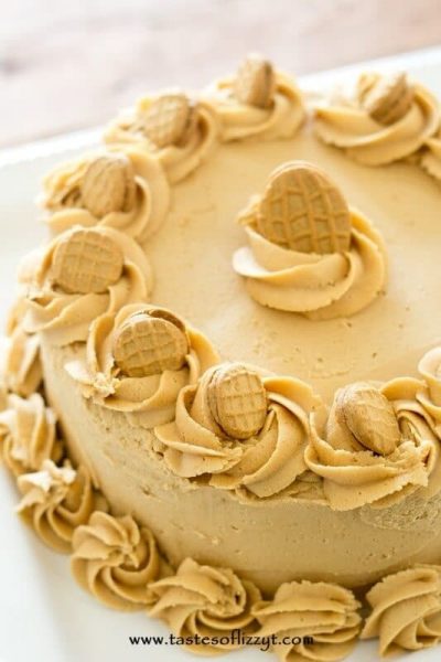 Nutter Butter Peanut Butter Cake {With a Homemade Peanut Butter Frosting}
