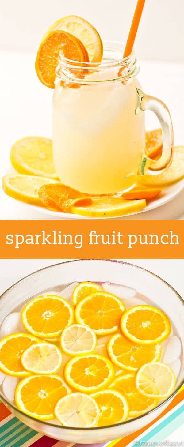 Sparkling Fruit Punch {with Lemons, Oranges and Sparkling Apple Cider}