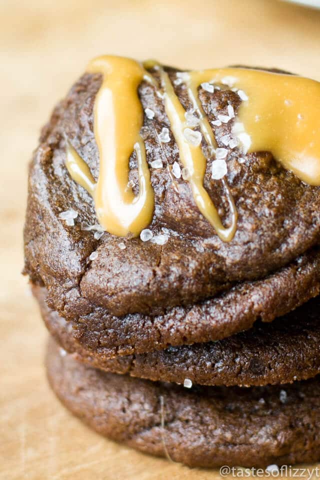 Double Chocolate Caramel Cookies {with a Caramel Candy Center}