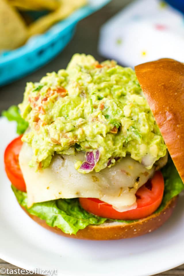 Mexican Guacamole Burgers {Unique Burger Recipe with Guacamole and Cheese}