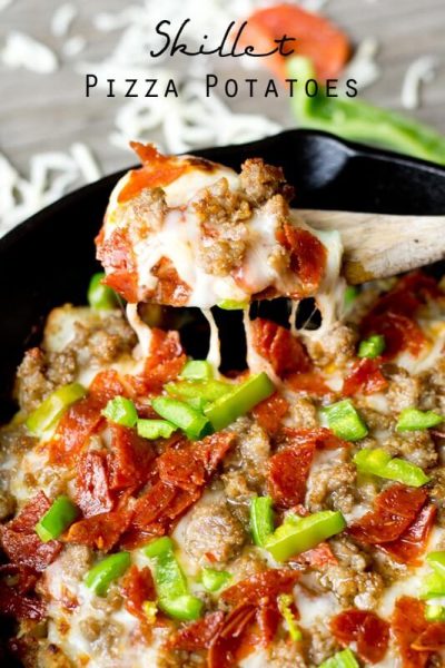 Skillet Pizza Potatoes {Easy Gluten Free Weeknight Recipe Idea}