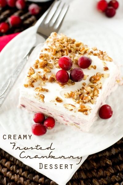 Creamy Frosted Cranberry Dessert {Easy No Bake Recipe in 10 Minutes}