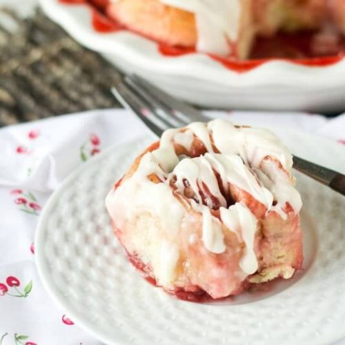 Amish Cherry Rolls {Breakfast Rolls with Sour Cherries and Glaze}