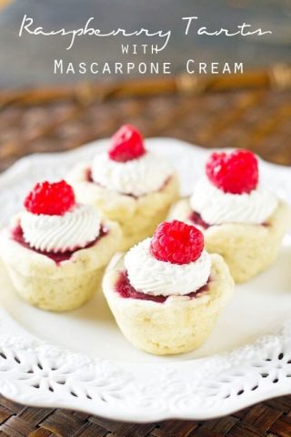 Raspberry Tarts with Mascarpone Cream {Bite Size Dessert Recipe}
