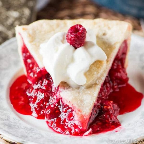 Raspberry Pie {Baked Red Raspberry Pie Recipe with Fresh or Frozen Berries}