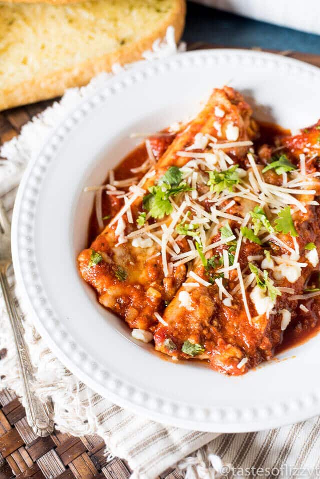 Homemade Three Cheese Manicotti Italian Casserole