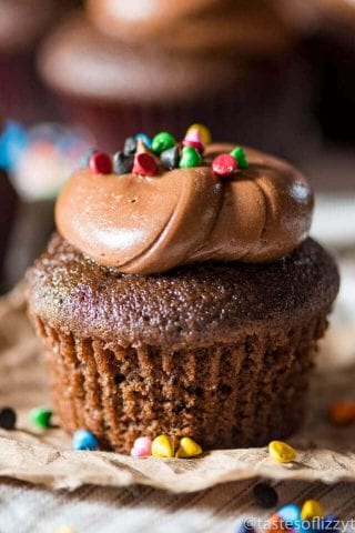 Chocolate Cupcakes From Scratch with Sour Cream Frosting