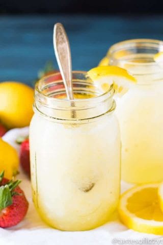 Easy Frozen Lemonade Blended Drink with Fresh Lemons