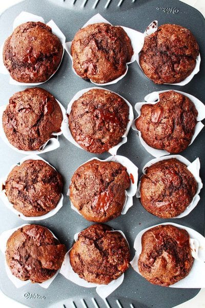 Triple Chocolate Fudge Muffins {Coffee and Buttermilk in the Recipe}