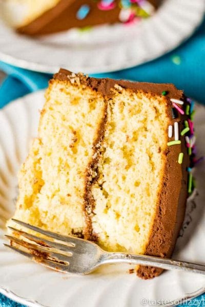 Homemade Yellow Cake Recipe {How to Make From-Scratch Buttery Yellow Cake}