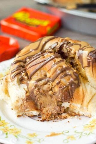 Reese's Stuffed Sweet Rolls Recipe {Homemade Breakfast Buns}