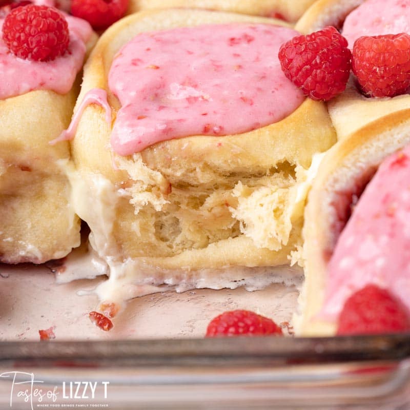 Raspberry Sweet Rolls Recipe with Frosting | Tastes of Lizzy T