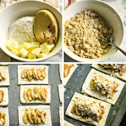 Apple Crumble Danishes Recipe {Easy Puff Pastry Breakfast Tart}