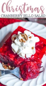 Cranberry Jello Salad {Easy Christmas Fruit Dessert or Holiday Side Dish}