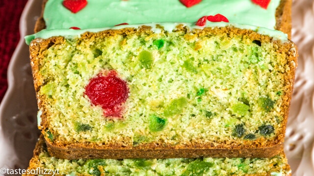 Grinch Cherry Bread Recipe {Easy Christmas Cherry Bread with Icing}