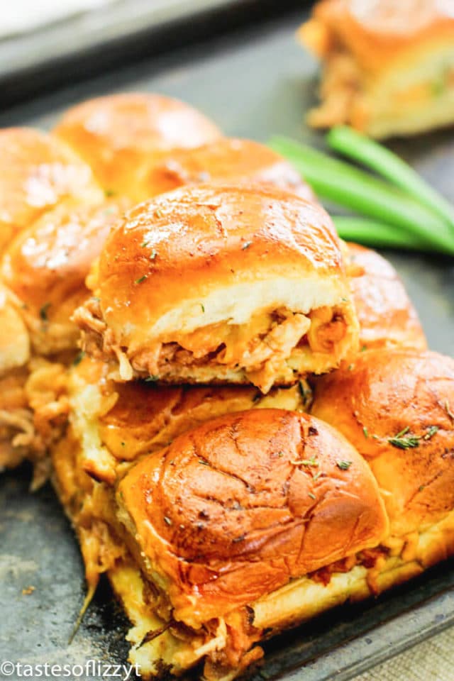 BBQ Chicken Sliders Recipe {How to Make Hawaiian Roll Sliders}