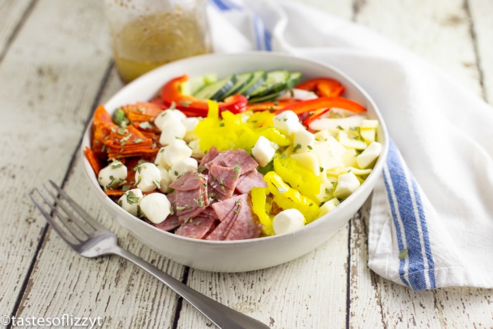 Italian Sub Salad Recipe {Easy Low Carb Salad / Keto Option}