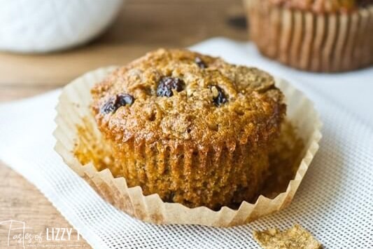 Raisin Bran Muffins Recipe {with Whole Wheat Flour and Coconut Oil}