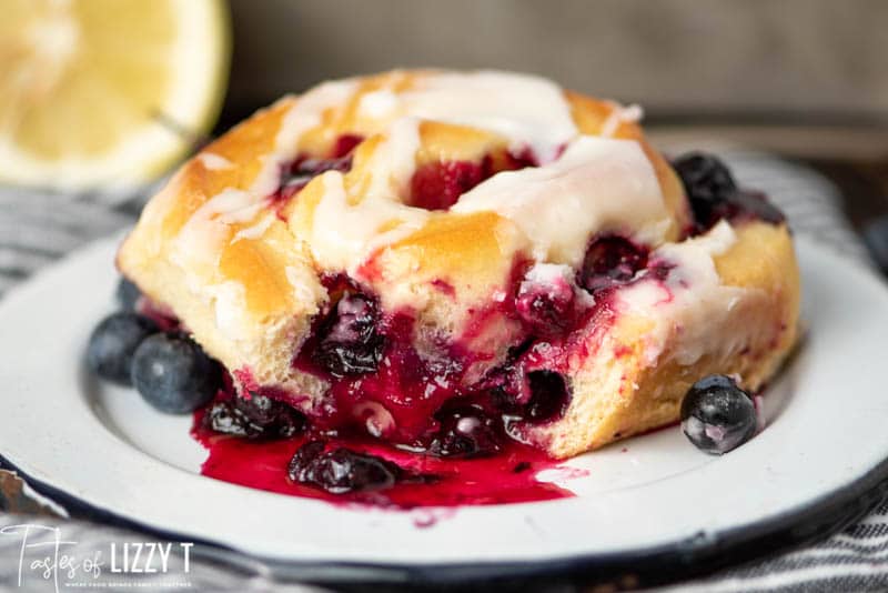 Glazed Lemon Blueberry Sweet Rolls | Tastes of Lizzy T