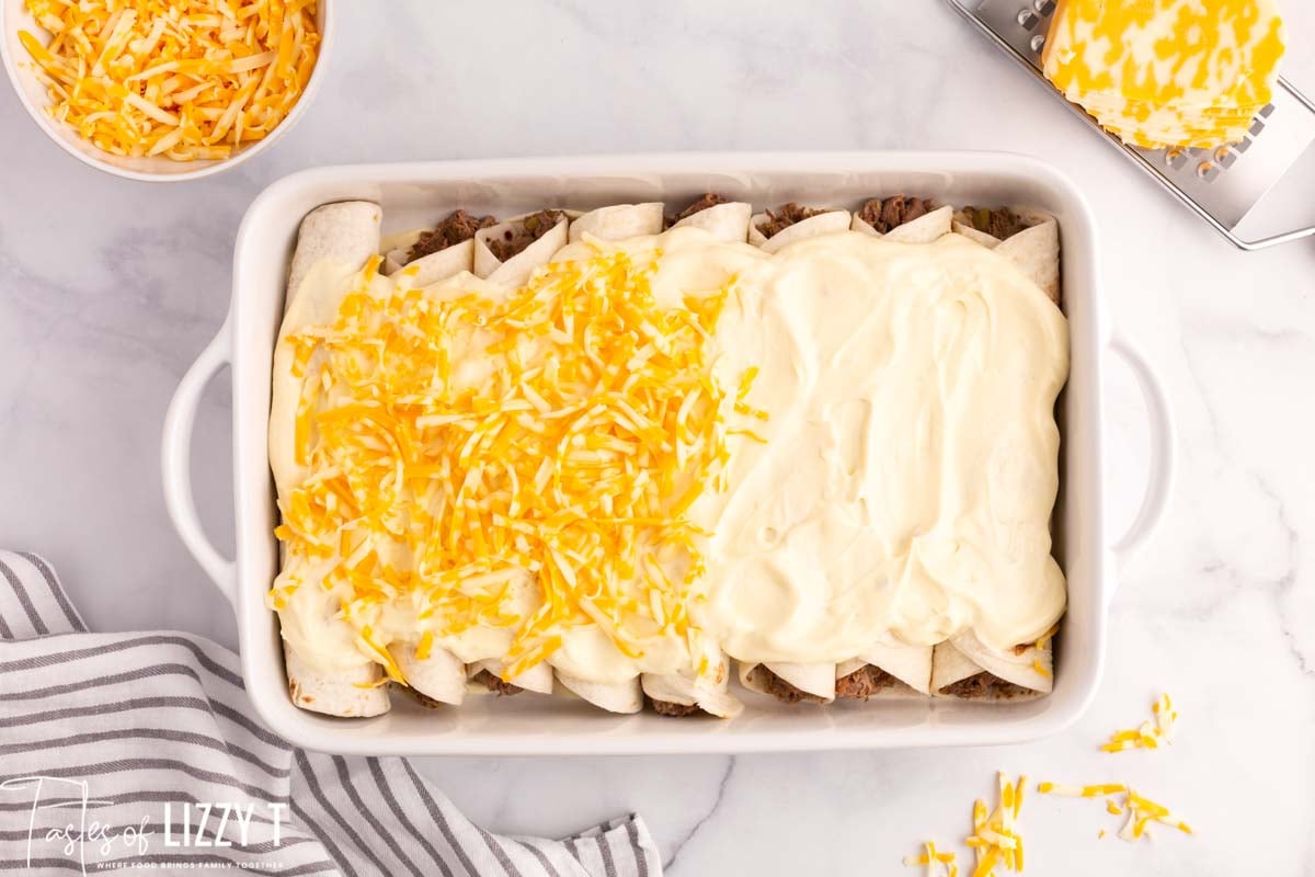 Shredded Beef Enchiladas Casserole Tastes Of Lizzy T