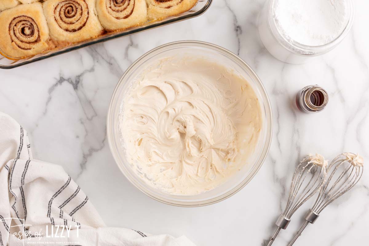 Cinnamon Roll Icing Recipe | Tastes of Lizzy T