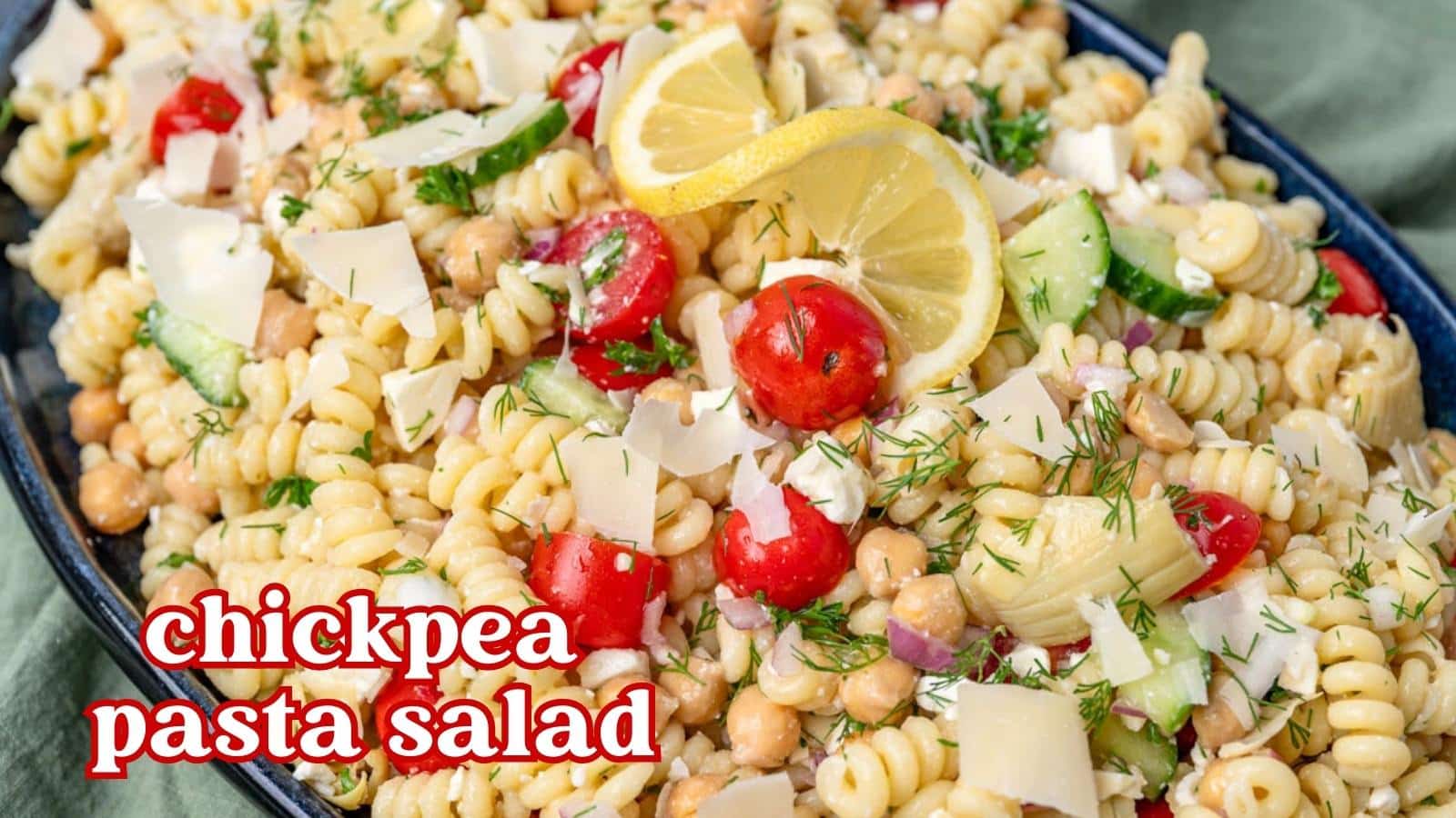 Chickpea Pasta Salad Recipe | Tastes of Lizzy T