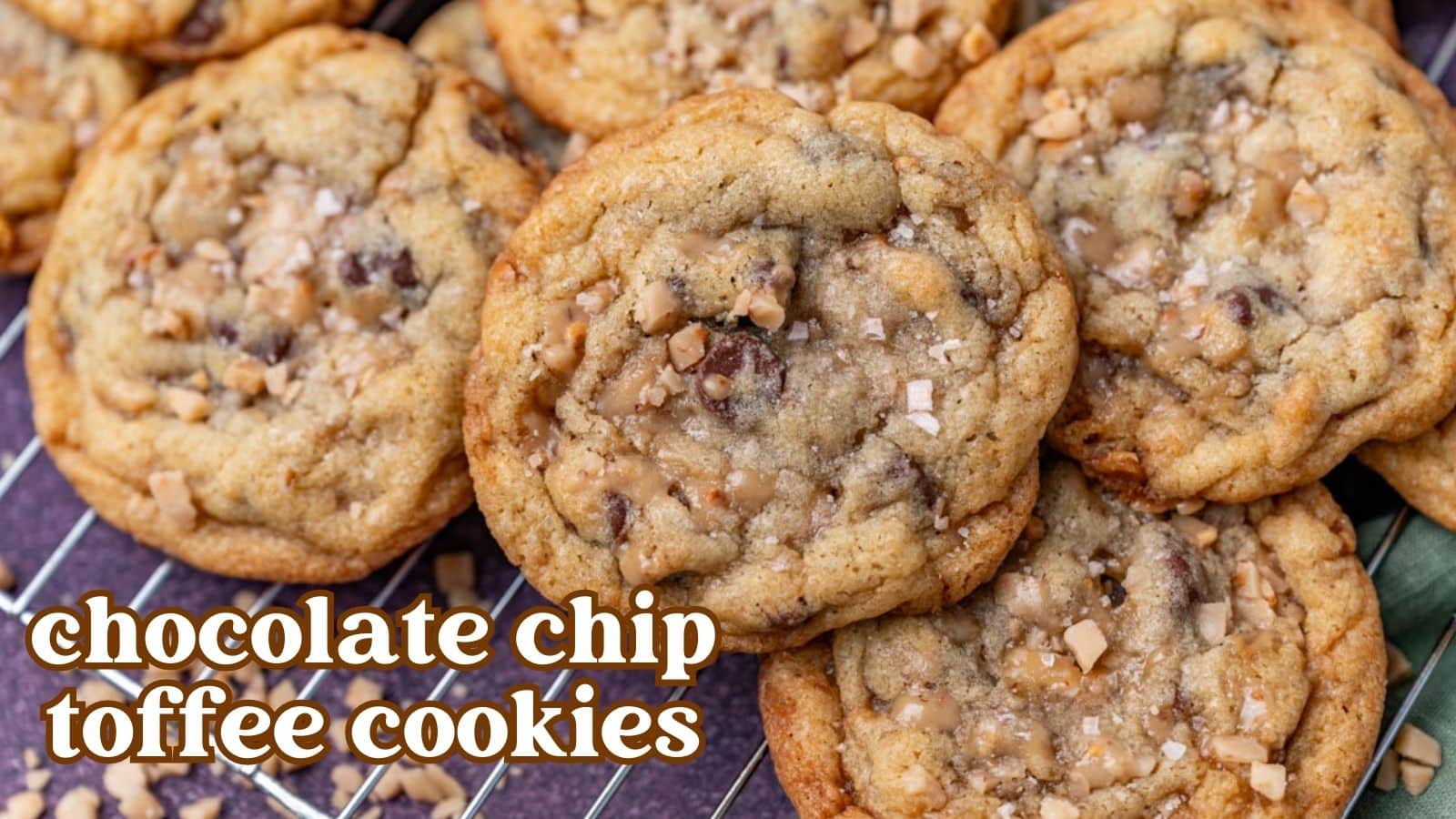 Toffee Cookies with Chocolate Chips | Tastes of Lizzy T