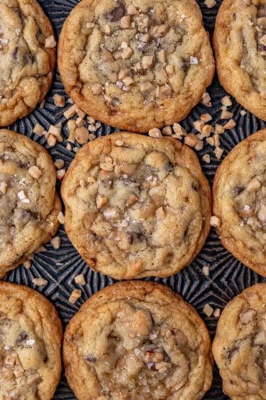 Toffee Cookies with Chocolate Chips | Tastes of Lizzy T
