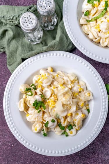 Creamy Corn Pasta Recipe | Tastes of Lizzy T