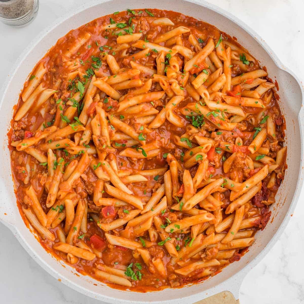 Sloppy Joe Pasta - Tastes of Lizzy T