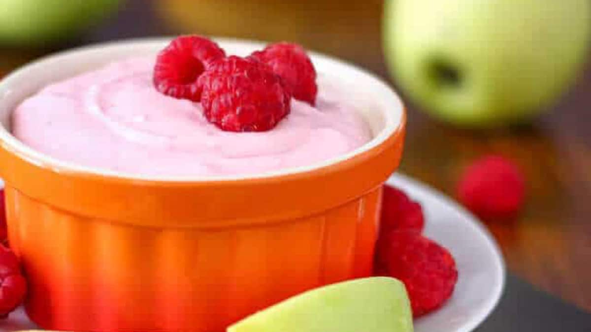 Easy Raspberry Mascarpone Fruit Dip | Tastes of Lizzy T
